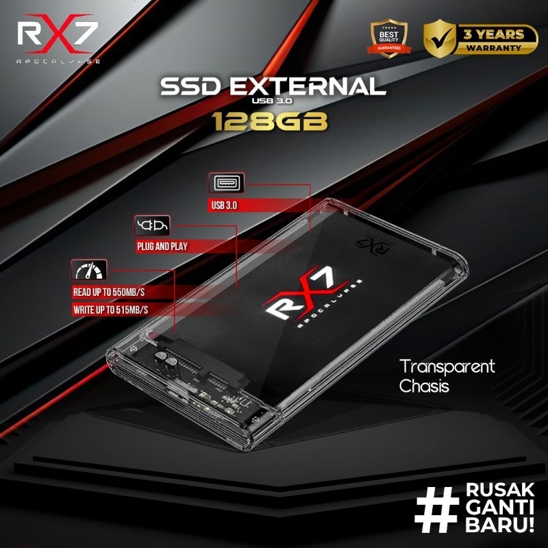 Jual SSD EXTERNAL / PORTABEL / ENCLOSURE RX7 128GB USB 3.0 RESMI ...