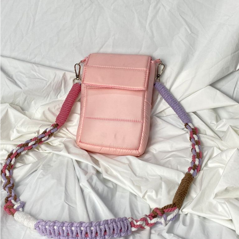 Jual Paket Bundle Pocket Puffy + Tali Macrame [ GESER FOTO ] Strap Bag ...