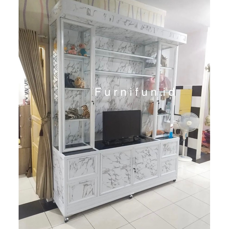 Jual Buffet TV kaca / Biffet TV aluminium / Buffet tv acp | Shopee ...