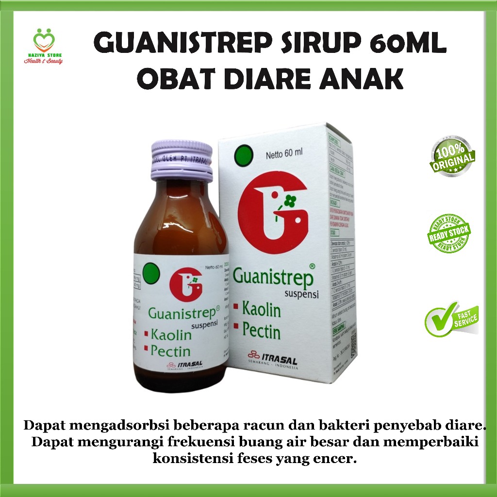 Jual GUANISTREP SIRUP SYRUP 60ml Obat Diare Anak | Shopee Indonesia