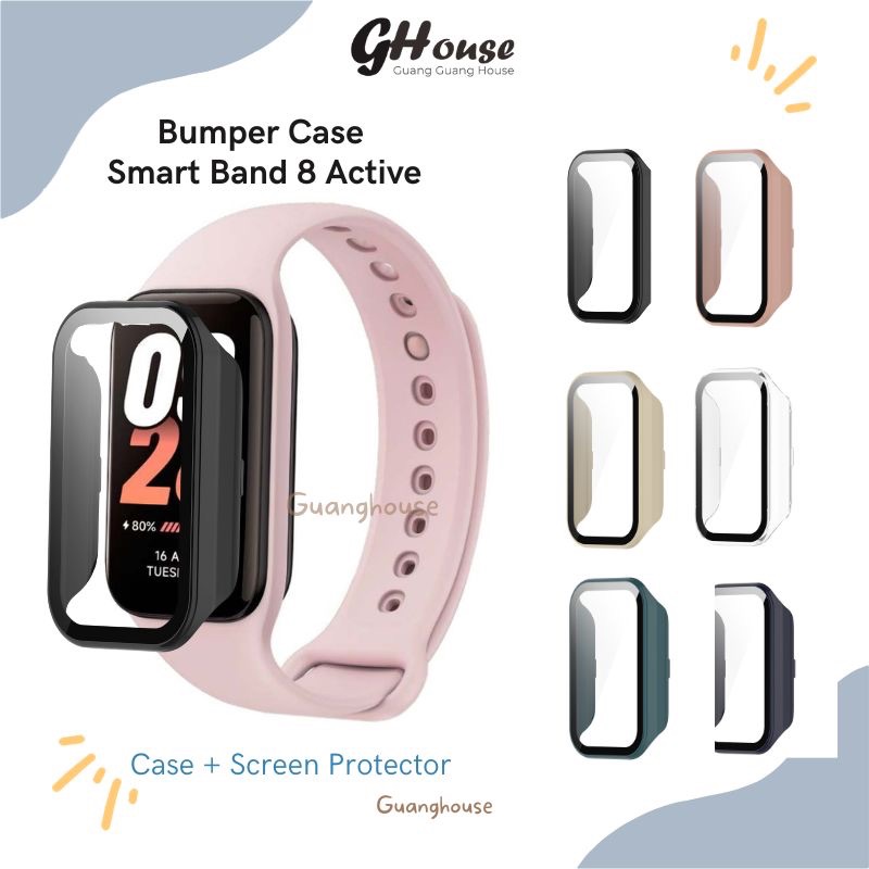 Jual Case Xiaomi Smart Band 8 Active Screen Protector Bumper Case Mi Band 8 Active PC Hardcase ...