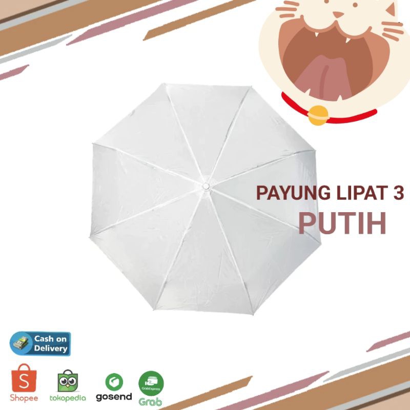 Jual Payung putih lipat 3 polos | Shopee Indonesia