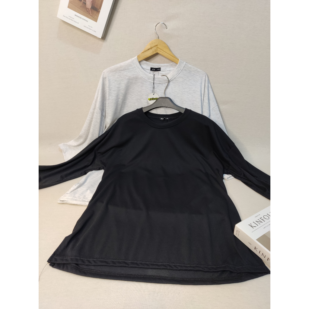 Jual Kaos OverSize Top Hijab Wanita Basic OOTD Oversized Polos NonBusui ...