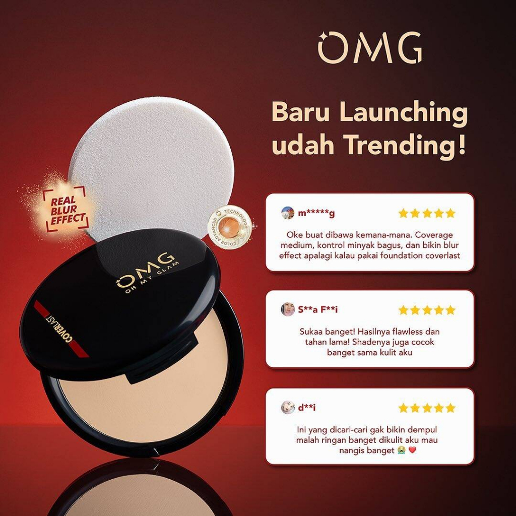 Jual OMG Oh My Glam Coverlast Two Way Cake 12 g - Bedak Padat Kontrol ...