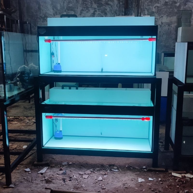 Jual PAKET AQUARIUM FULL SET TINGGAL ISI AIR 120X60X50 FULL BEGROUND 2 ...