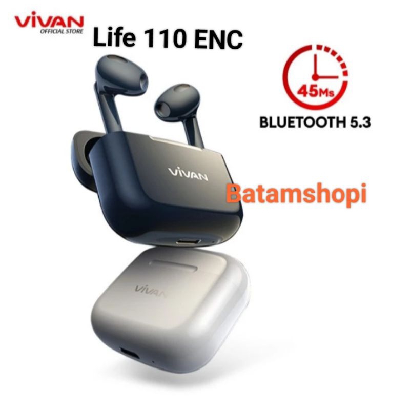 Jual vivan life 110 ENC Tws earbuds original type c fast charge ...