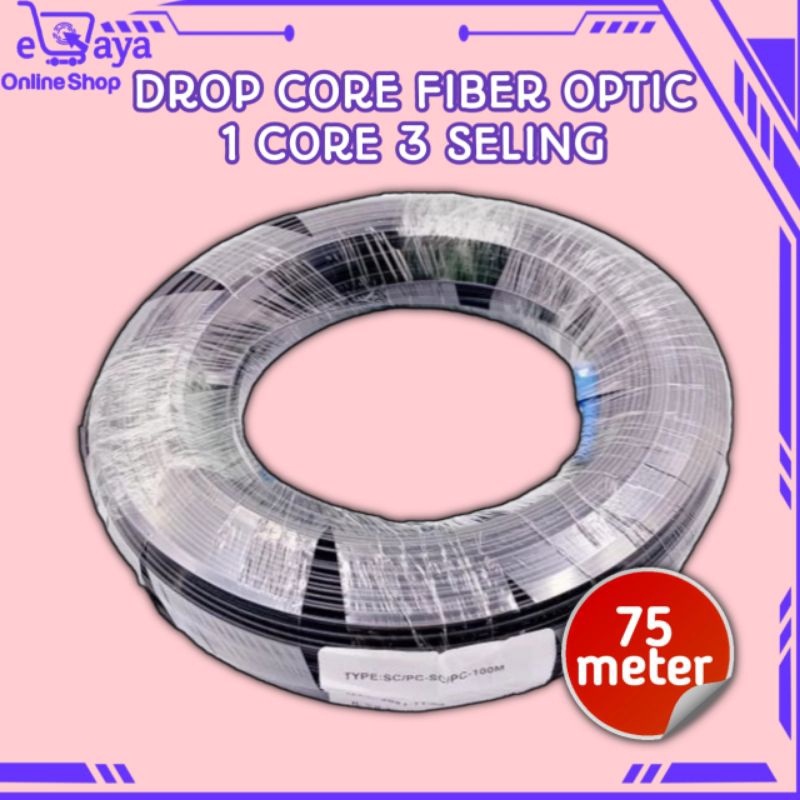 Jual Kabel Dropcore Fo 1 Core Precon Fiber Optic 75m Meter SC/UPC ...