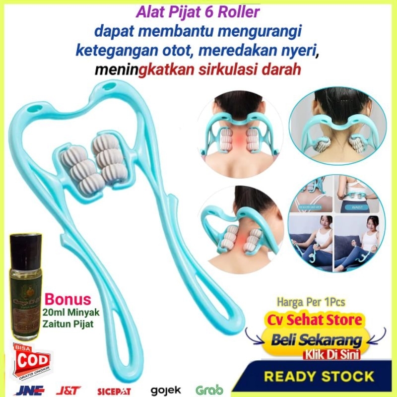Jual Alat Pijat Leher Belakang 6 Bola Rol Pijit Neck Massager Pijet ...