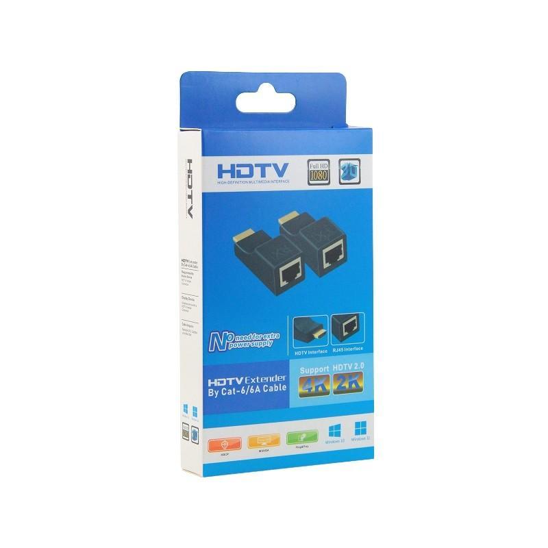 Jual HDMI EXTENDER 30 METER CONVERTER HDMI TO RJ45 OVER ETHERNET FULL ...