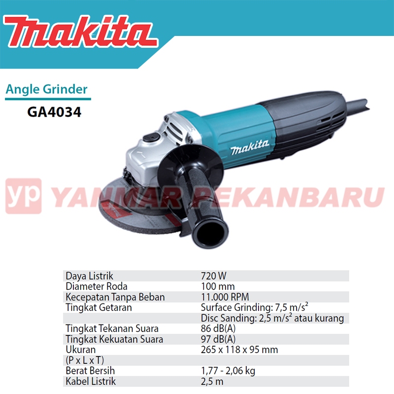 Jual Mesin Gerinda Tangan / Angle Grinder 4" GA 4034 MAKITA | Shopee ...