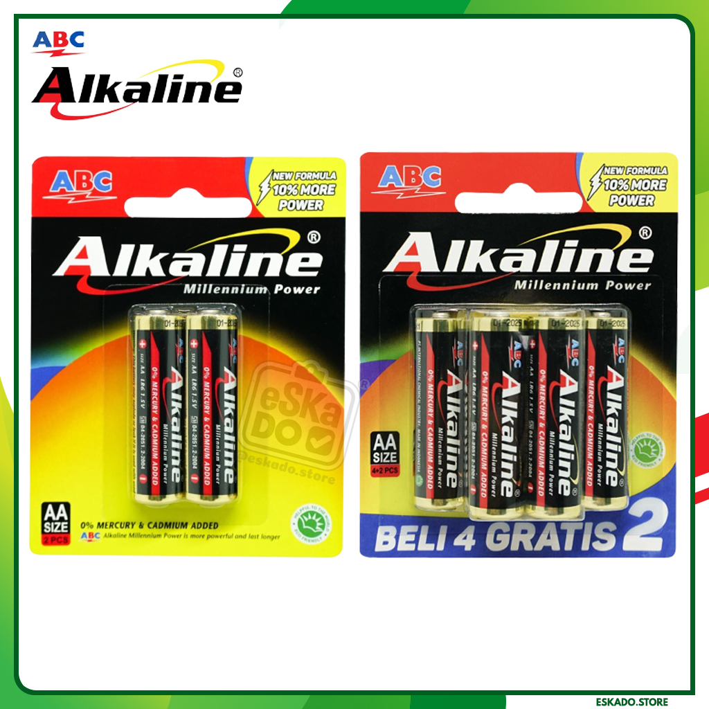 Jual Baterai ABC Alkaline Sedang AA / A2 | Shopee Indonesia
