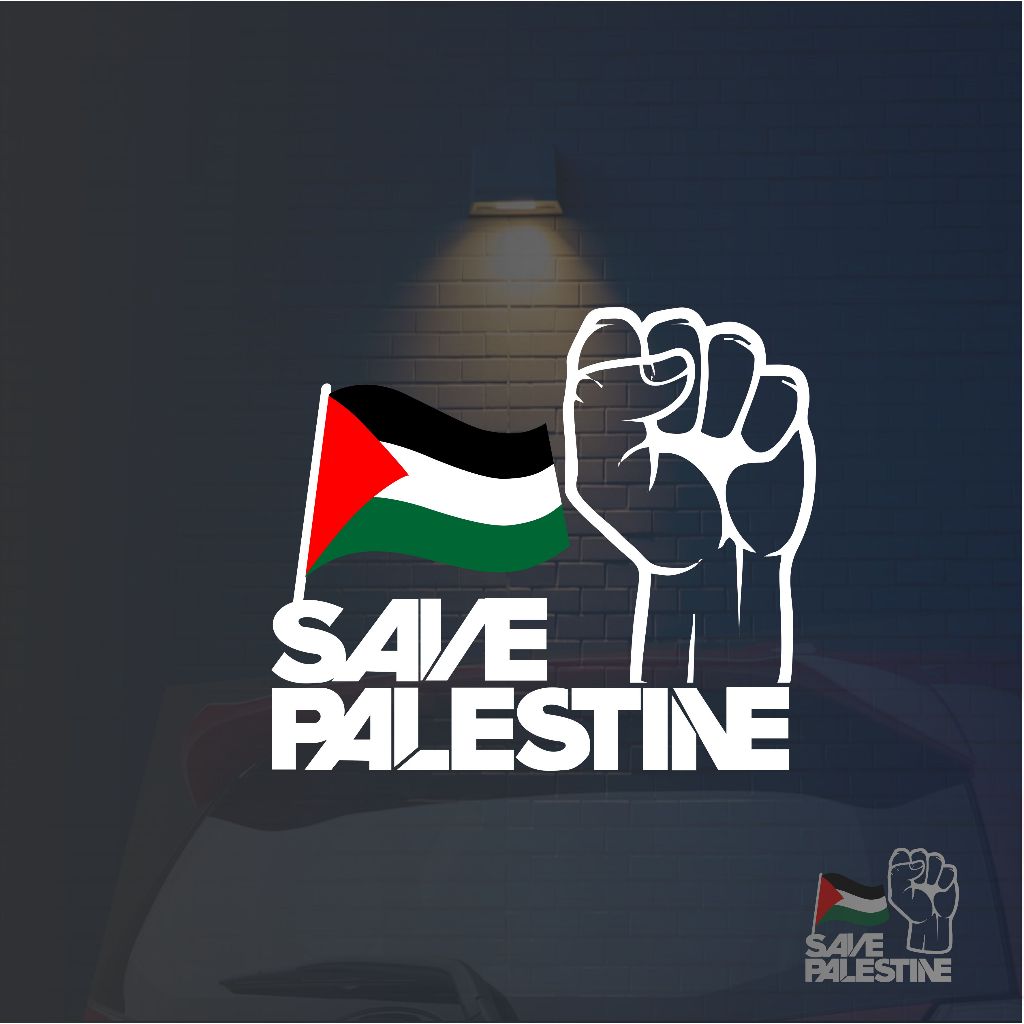 Jual Sticker Cutting SAVE PALESTINE, Stiker PALESTINA untuk Motor Mobil ...