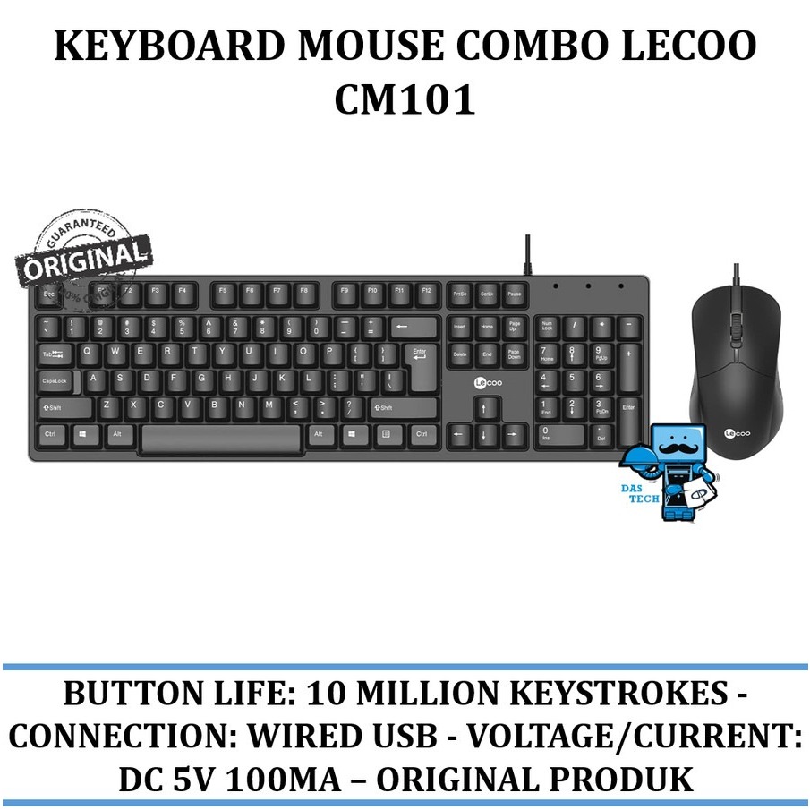 Jual Keyboard Mouse Combo Lecoo Cm101 - Original Produk | Shopee Indonesia