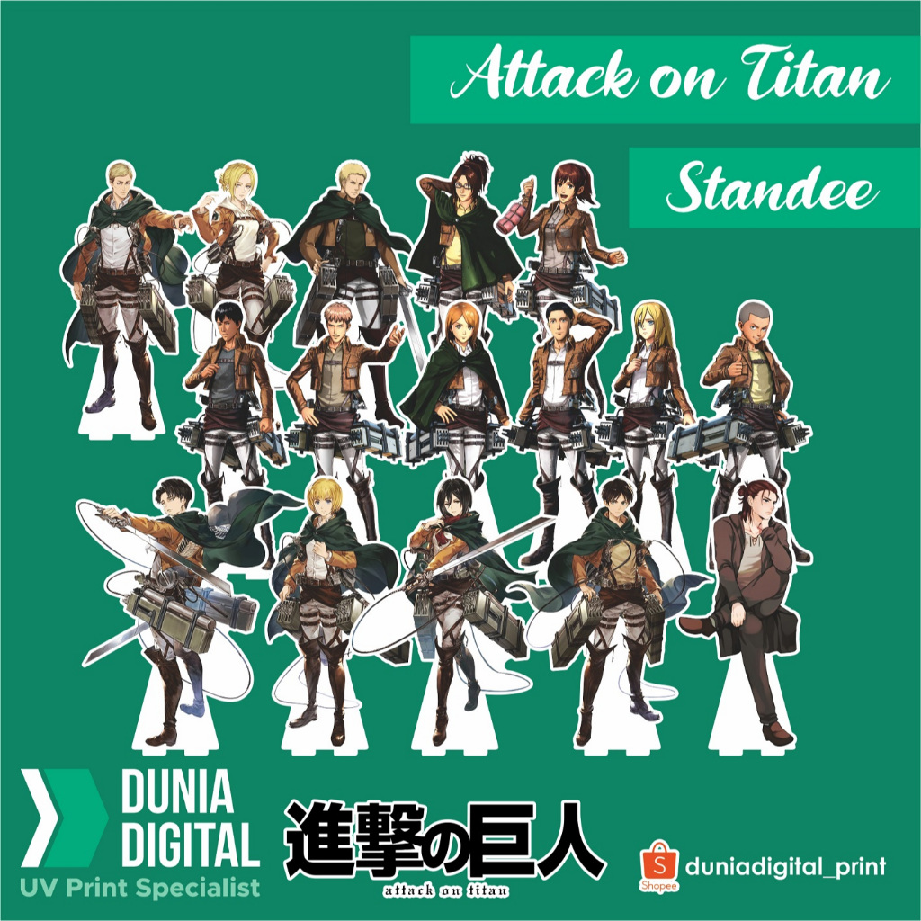 Jual Standee Akrilik Attack on Titan Action Figure | Shingeki no Kyojin ...