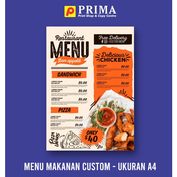 Jual CETAK DAFTAR MENU CUSTOM - UKURAN A3 | Shopee Indonesia