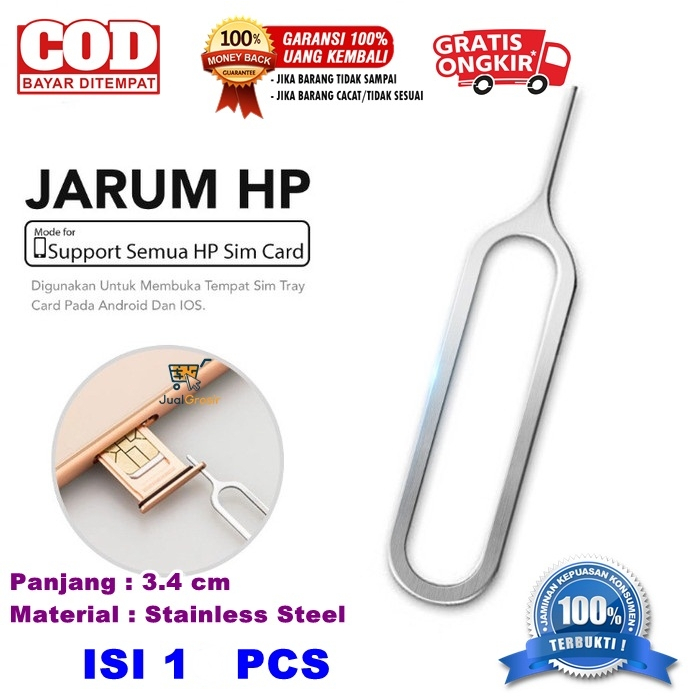 Jual jarum Hp Noosy Pembuka Nosi Sim card Tusukan Kartu Handphone ...