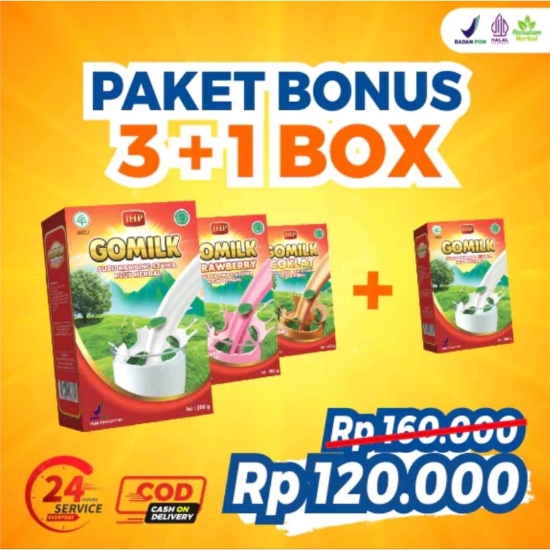 Jual PAKET BONUS GOMILK Susu Kambing Etawa untuk Mengatasi dan Mencegah Nyeri | Shopee Indonesia
