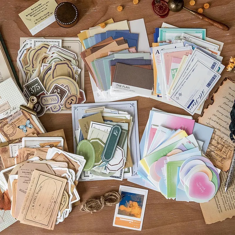 Jual 100Pcs (1 Pack) Deco Paper Notes Collection Vintage Retro ...