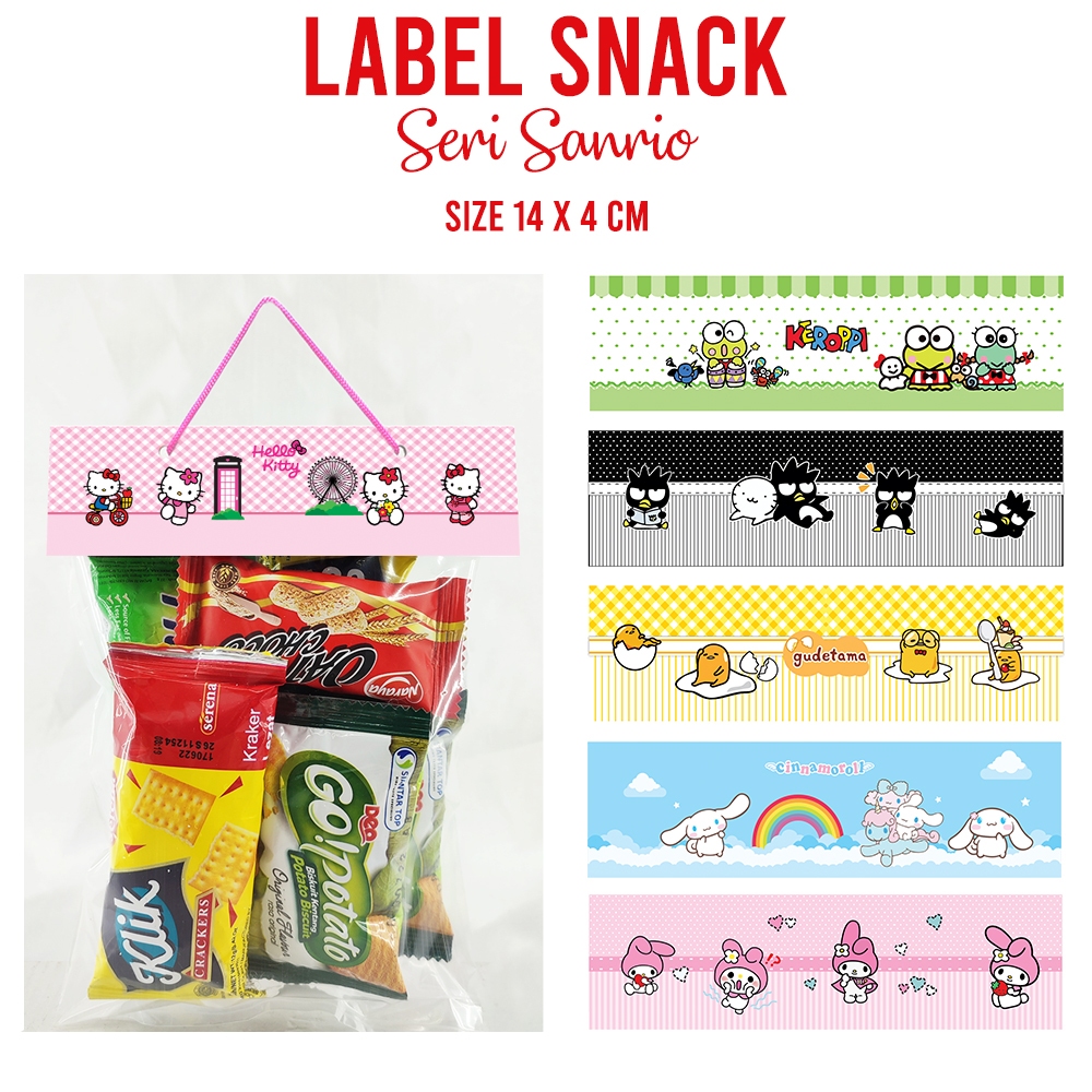 Jual Label Snack Seri Sanrio Plastik Bingkisan Jajanan Kemasan Snack ...