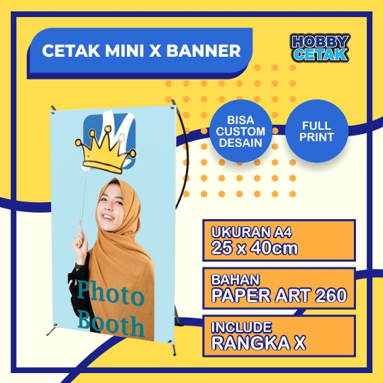 Jual Cetak Mini X Banner Custom Desain full Color Laminasi | Shopee ...