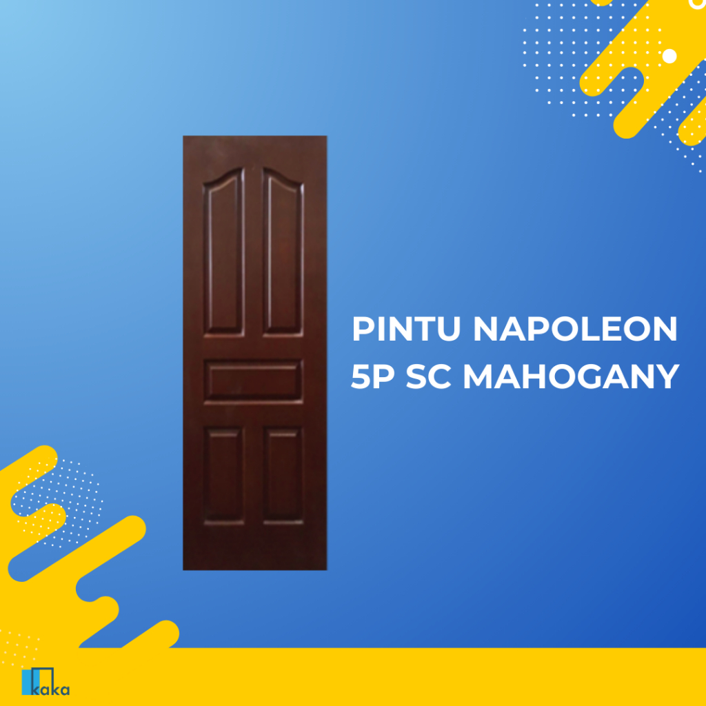 Jual KAKA Door - Pintu Interior Minimalis Napoleon 5P SC Series (Warna Mahogany) | Shopee Indonesia