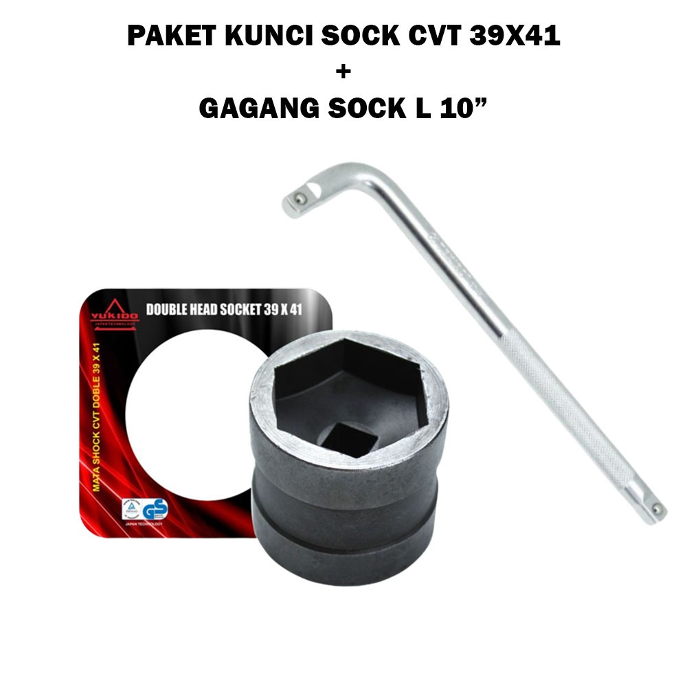 Jual PAKET Mata Kunci Shock CVT 39x41 Double Socket 43x46 Sok 34 mm Mur Kopling Kampas Ganda ...