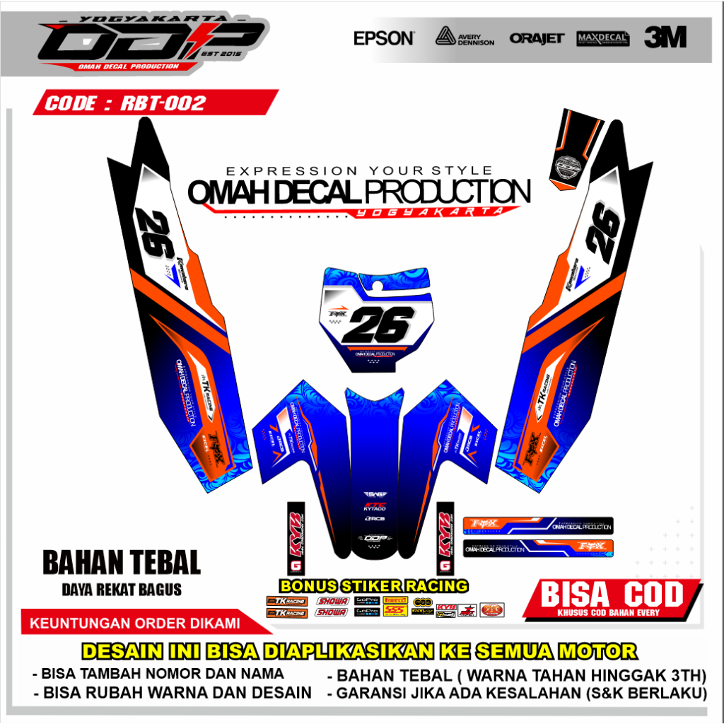 Jual DECAL RBT BODY JUPITER YAMAHA VEGA NEW FULL BODY DEKAL STICKER ...