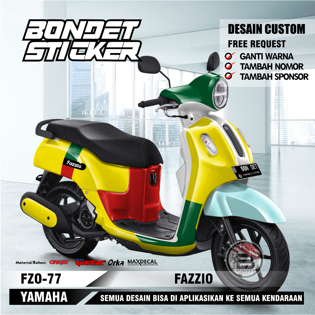 Jual STICKER MOTOR - DECAL YAMAHA FAZZIO FULL BODY KODE FZO-77 | Shopee ...