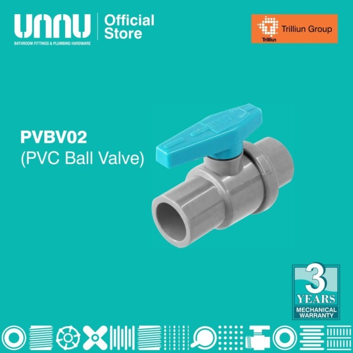Jual Stop Kran / Ball Valve UNNU PVBV02 UKURAN 1/2 & 3/4" Original ...