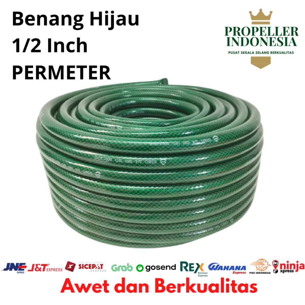 Jual Selang Air Hijau Benang 1/2 inch PERMETER Selang Air Taman | Shopee Indonesia