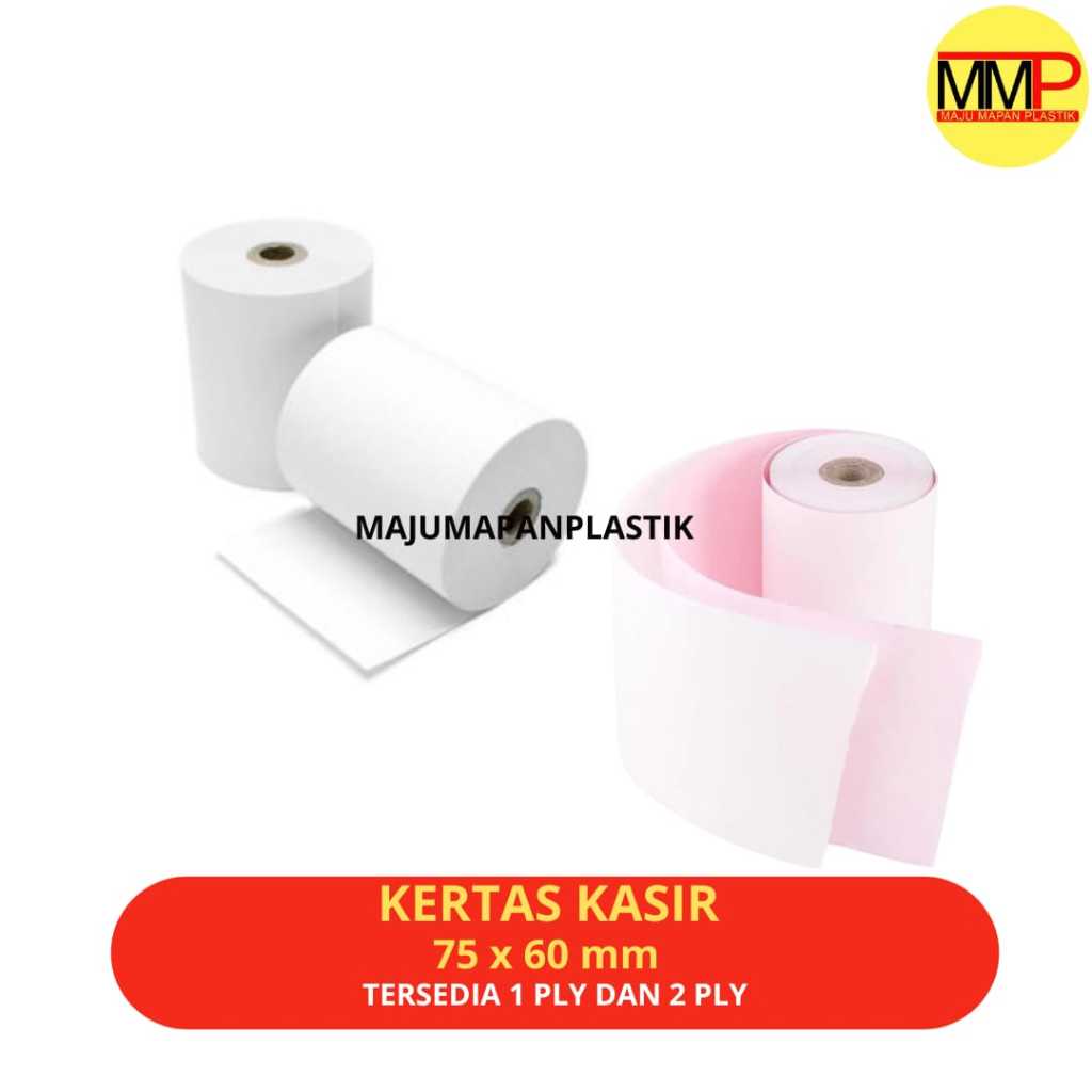 Jual Kertas Kasir Paper Roll 75x60 mm / Kertas Struk Kasir - Thermal ...