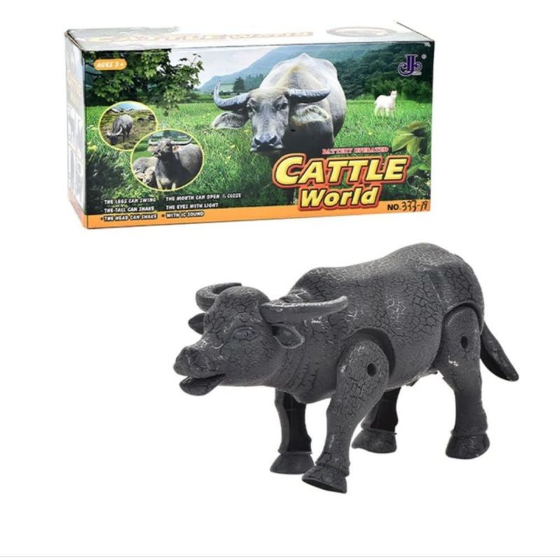 Jual HAKIMTOYS MAINAN HEWAN KERBAU/kebo Sawah besar nyala suara dan ...