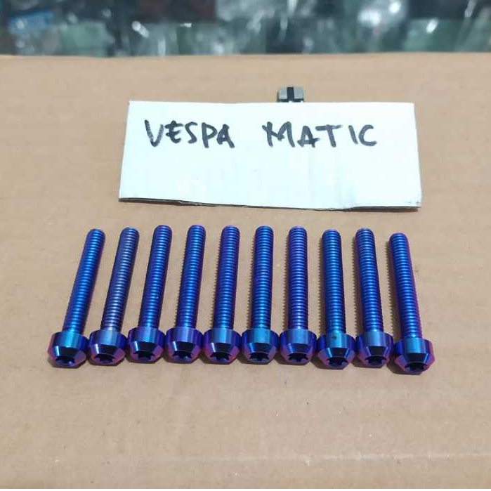 Jual Baut Titanium GR5 Set CVT Vespa Matic | Shopee Indonesia
