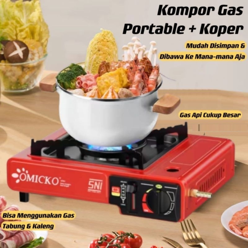 Jual KOMPOR PORTABLE OMICO / Kompor Gas Portable 2 In 1/ Kompor Portable / Tungku Gas OMICKO ...
