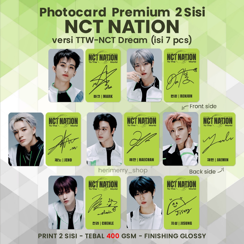 Jual (ISI 6/7/8 PCS) Photocard NCT NATION To The World - PC Premium 2 Sisi Kartu Kpop Merch ...