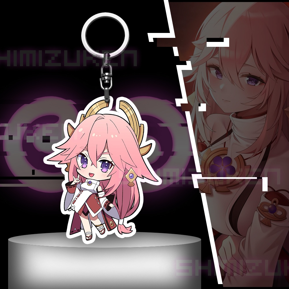Jual Gantungan Kunci Anime Genshin Impact Yae Miko - Ganci Akrilik ...