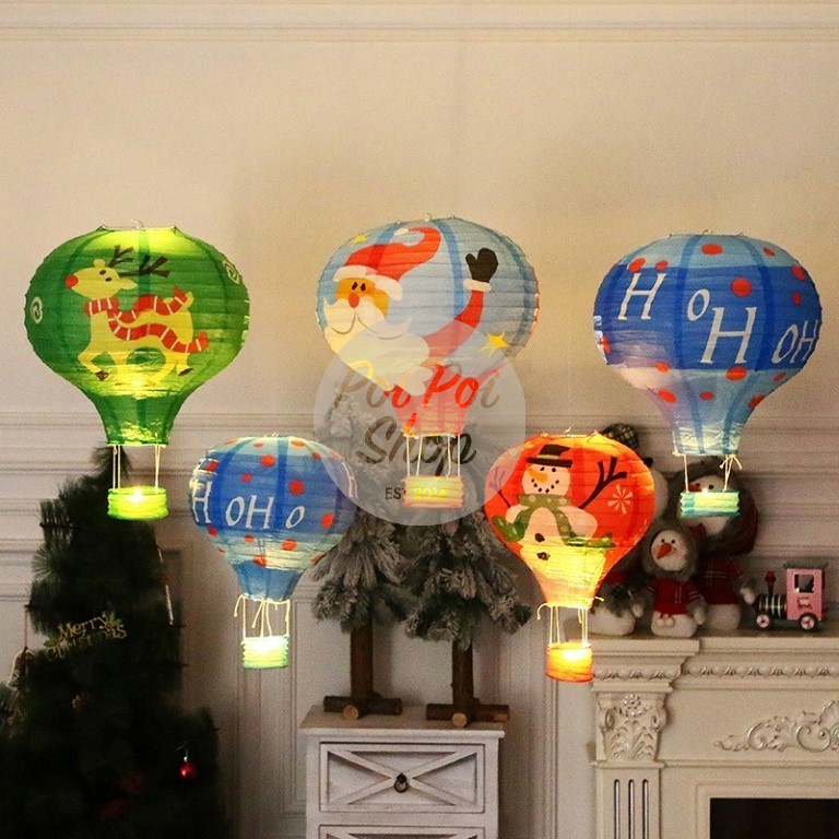 Jual Lampion Natal Parasut Hiasan Natal Ornamen Backdrop Garland Banner ...