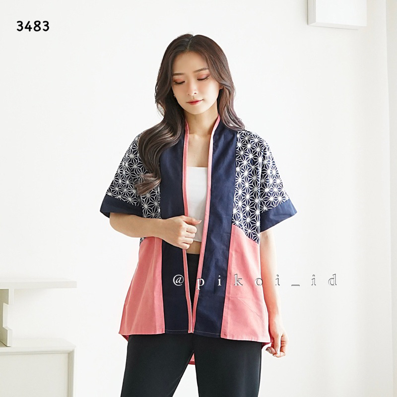 Jual Cardigan batik wanita modern katun linen polosan / Outer etnik ...