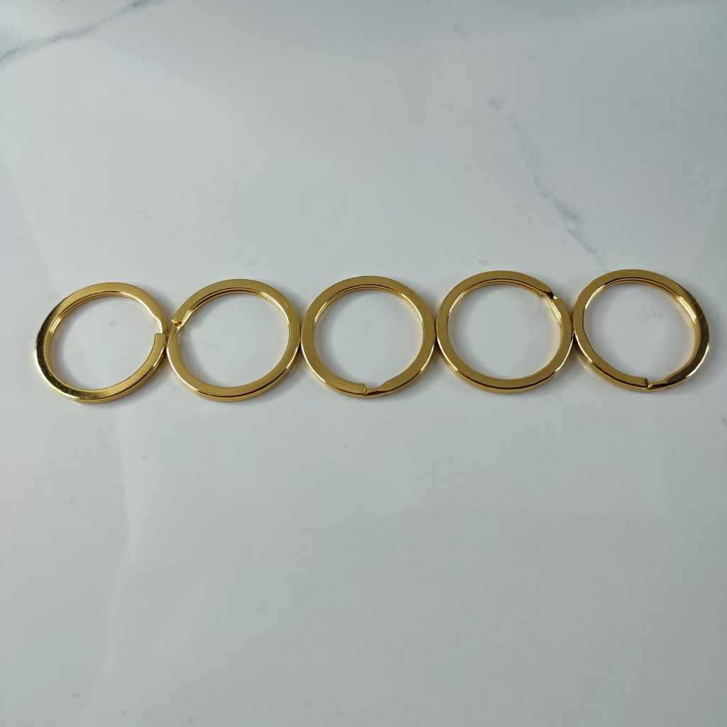 Jual [5PCS] RING GANTUNGAN KUNCI RING Warna GOLD Lebar 3cm Pipih Tebal ...