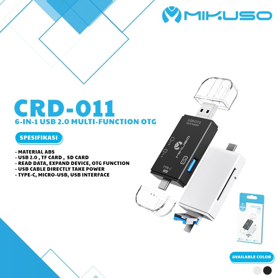 Jual MIKUSO Card Reader CRD-011 6-in-1 USB 2.0 Multi-Function CR USB ...