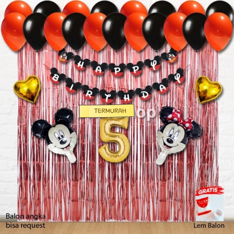Jual Paket Simpel Set Dekorasi Ulang Tahun Anak Tema Mickey Mouse ...