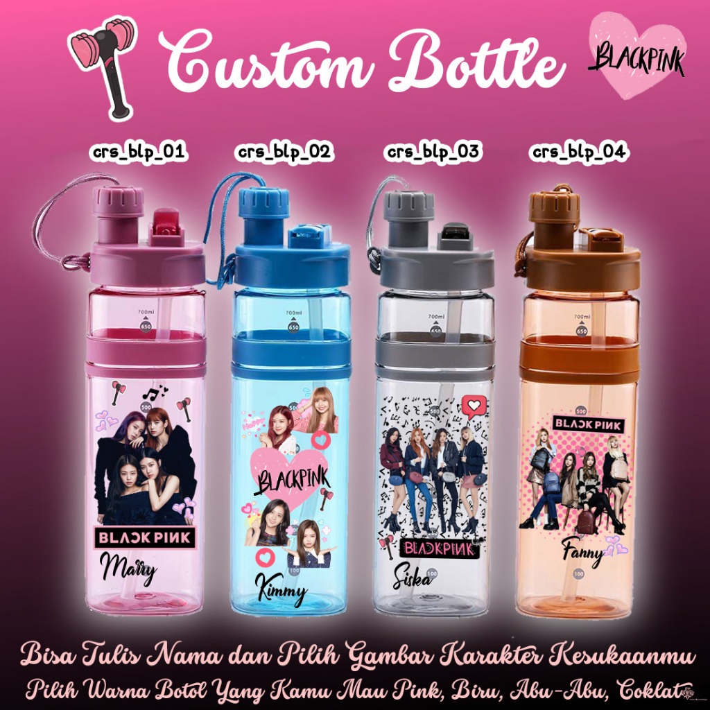 Jual BOTOL MINUM CUSTOM - Botol 2 In 1 - Teguk & Sedot - DESAIN BLACK ...