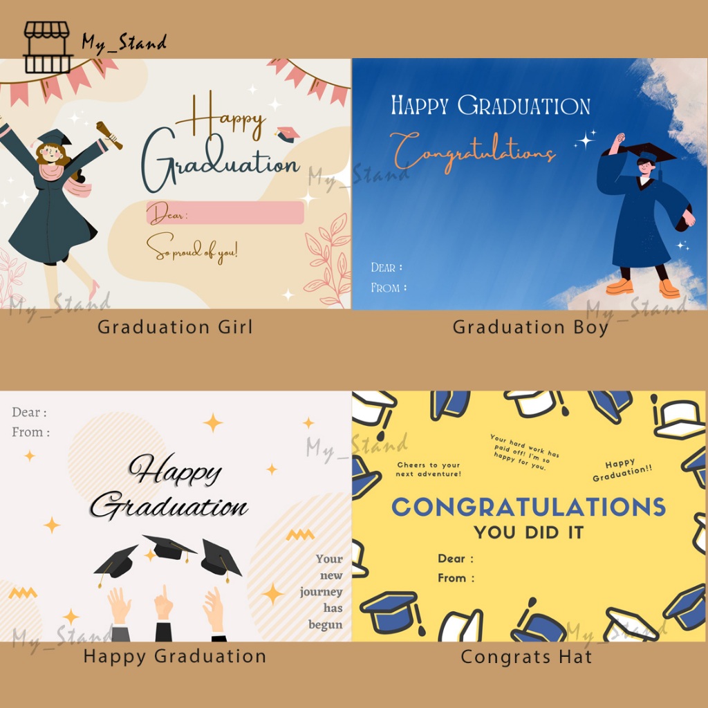 Jual STICKER Kartu Ucapan GRADUATION Ada Tulisan 7x10 cm Selamat Wisuda ...