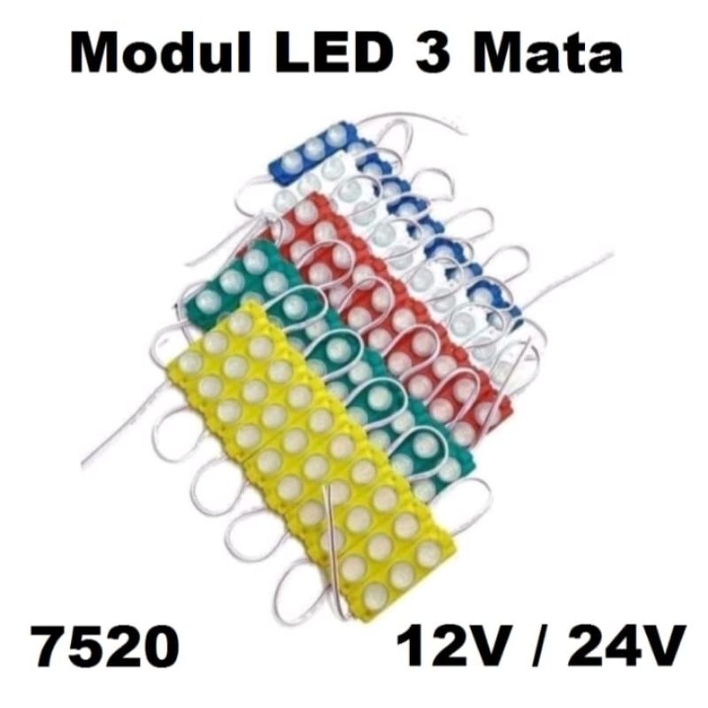 Jual LAMPU LED 3 MATA 3 WATT WATERPROOF 12V DAN 24V | Shopee Indonesia