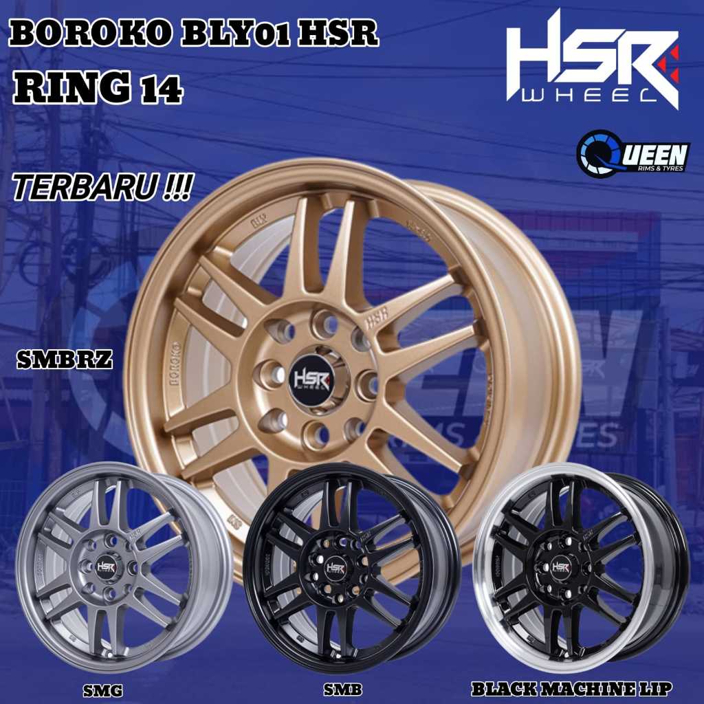 Jual velg terbaru HSR R14 pelek mobil racing Ring 14 lubang 8 Boroko ...
