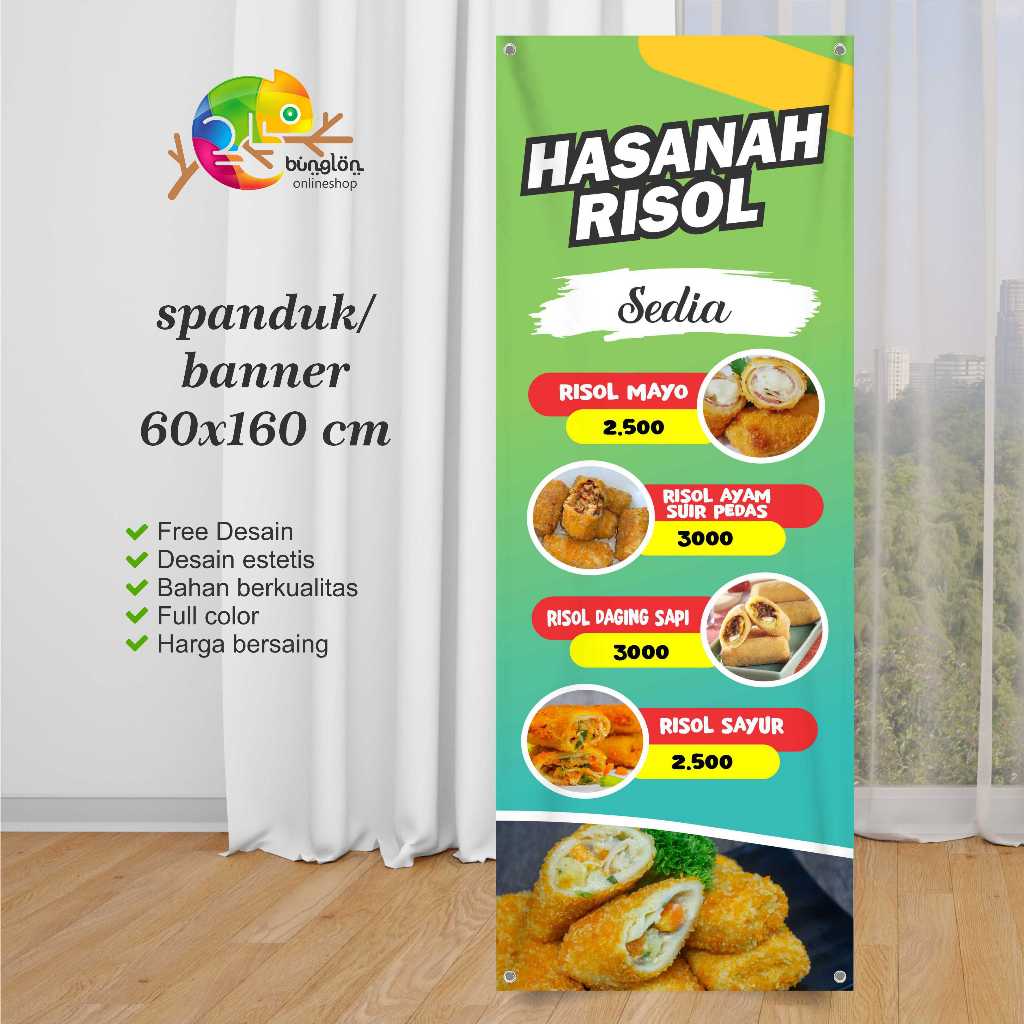 Jual Size 60X160 Spanduk Banner Risol, Spanduk Aneka Makanan | Shopee ...