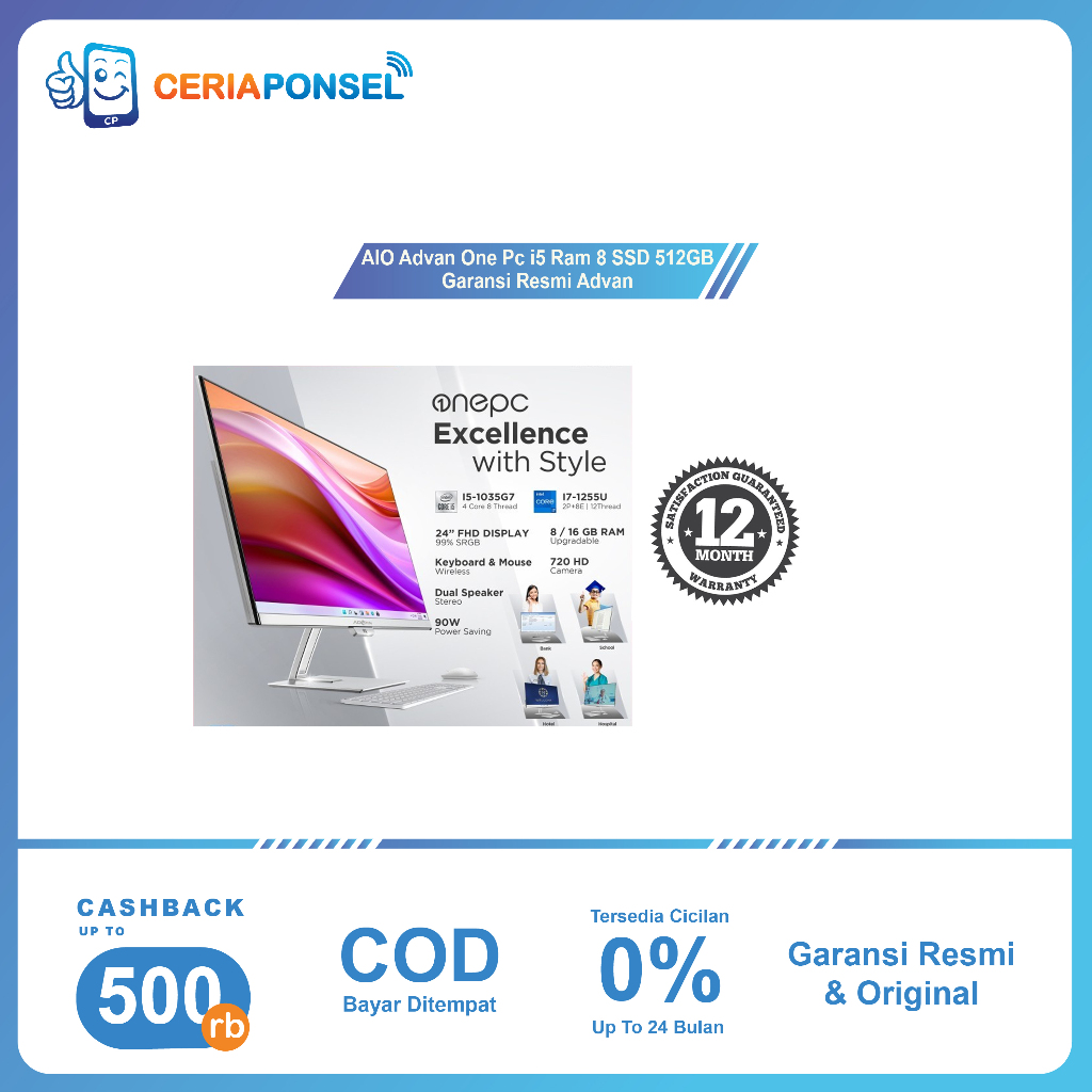 Jual AIO PC All in One Advan One Pc i5 SSD 8/512GB dan i3 8/256 | Advan ...