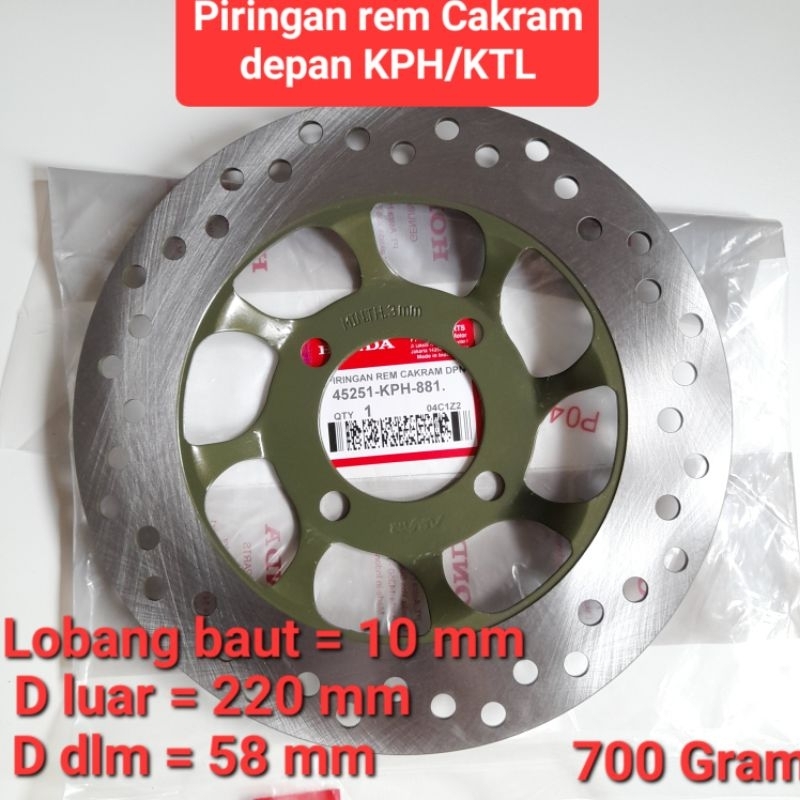 Jual Piringan Rem Cakram Depan Spr x 125 , Fit S, Revo Old, Kharisma ...
