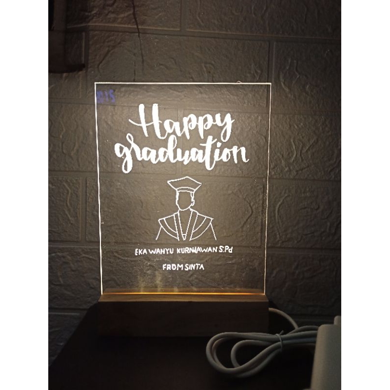 Jual akrilik Akrilik LED custom kado wisuda, pernikahan, ulang tahun ...