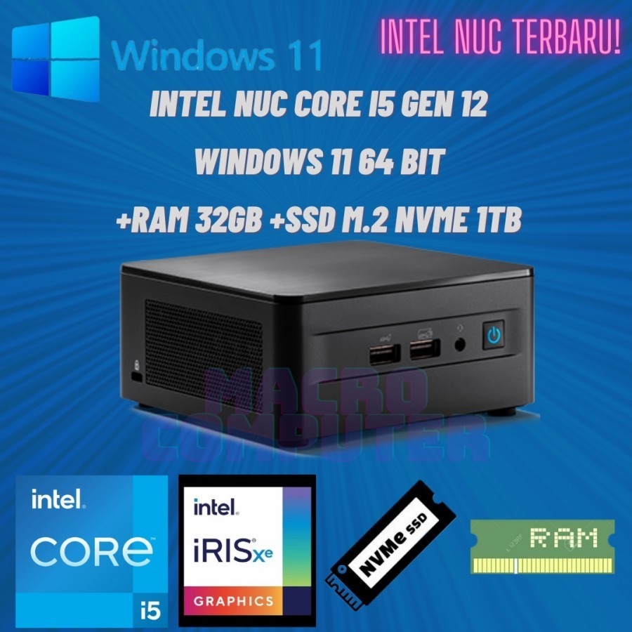 Jual MINI PC INTEL NUC i5 GEN 12 FULLSET WIN11 +RAM +SSD | INTEL ...